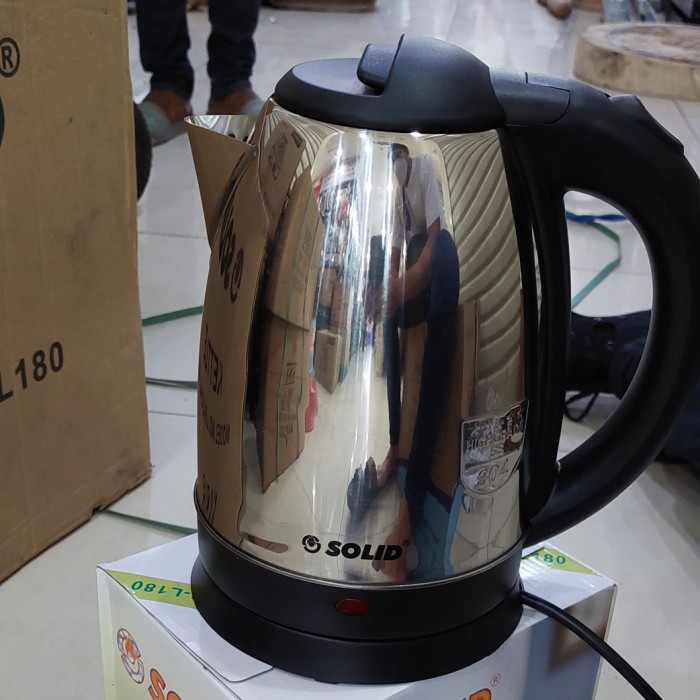 Jual TEKO LISTRIK KATEL PEMANAS AIR ELEKTRIK SOLID STAINLESS (1,8 LITER ...