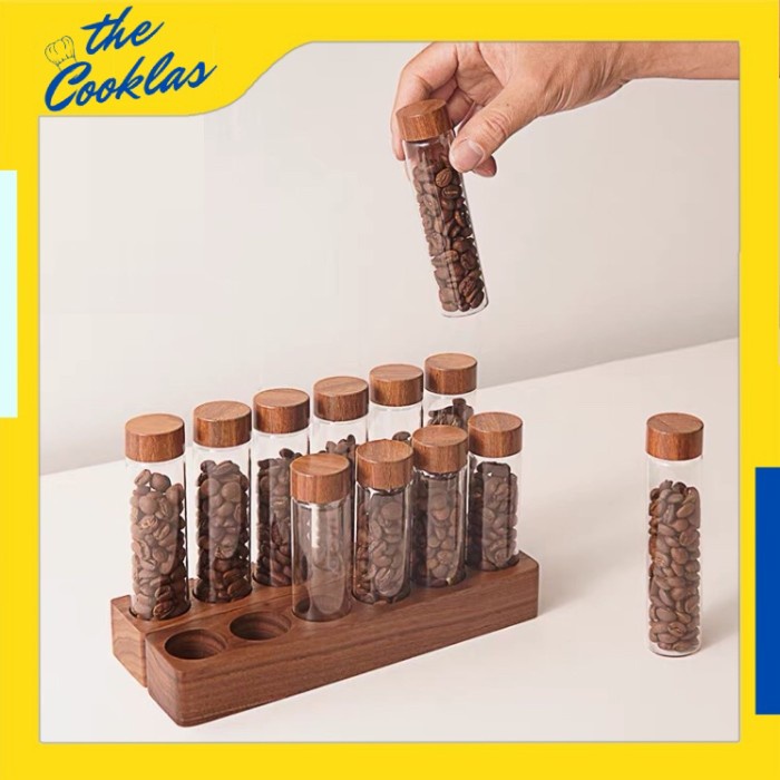 Jual Coffee Tube Display Rack Rak Tabung Biji Kopi TERMASUK WOODEN RACK ...