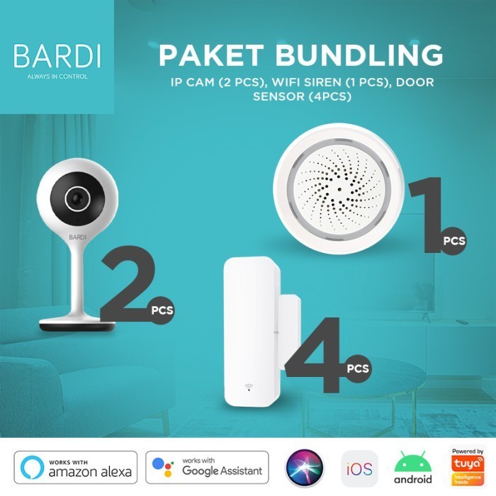 Jual Bardi Smart Security Pack Bundle Ip Cam, Alarm, Door & Window ...