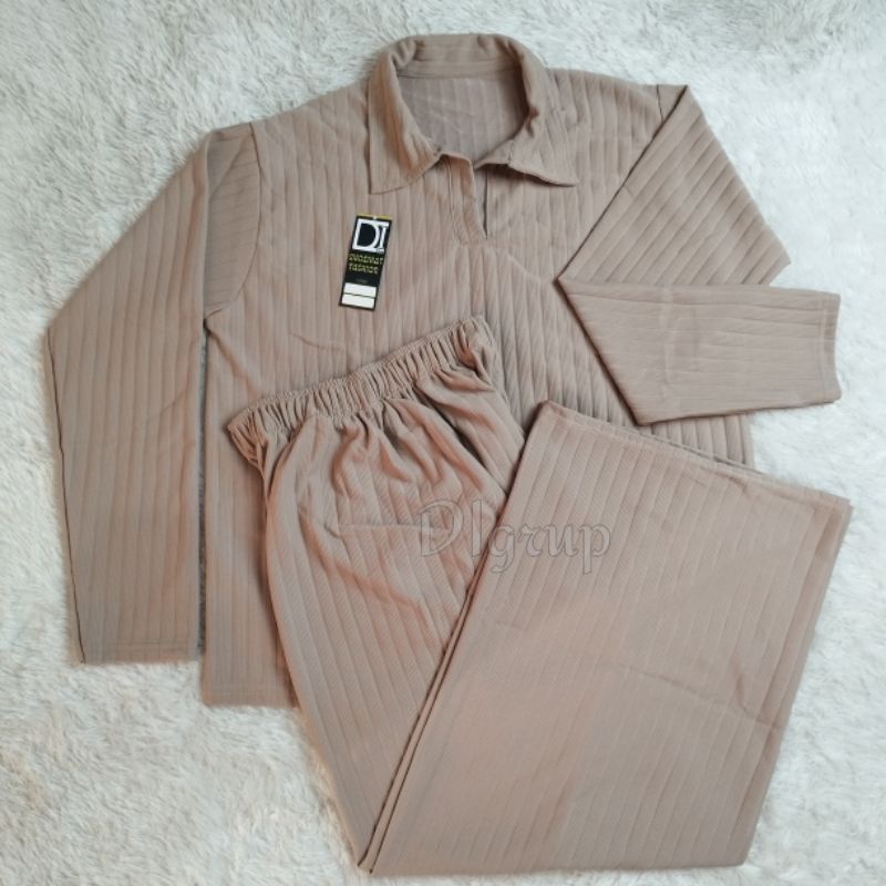 Jual One Set Knit Premium Lengan Panjang Pendek Dan Celana Kulot ...