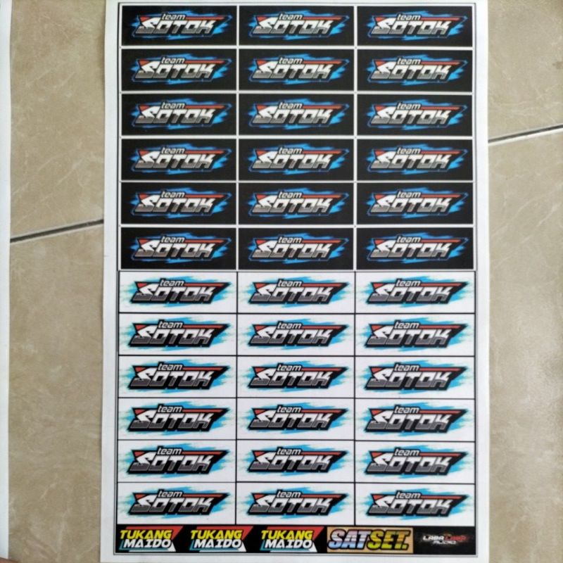 Jual Stiker team sotok ukuran jumbo 30x47 bahan VYNIL | Shopee Indonesia