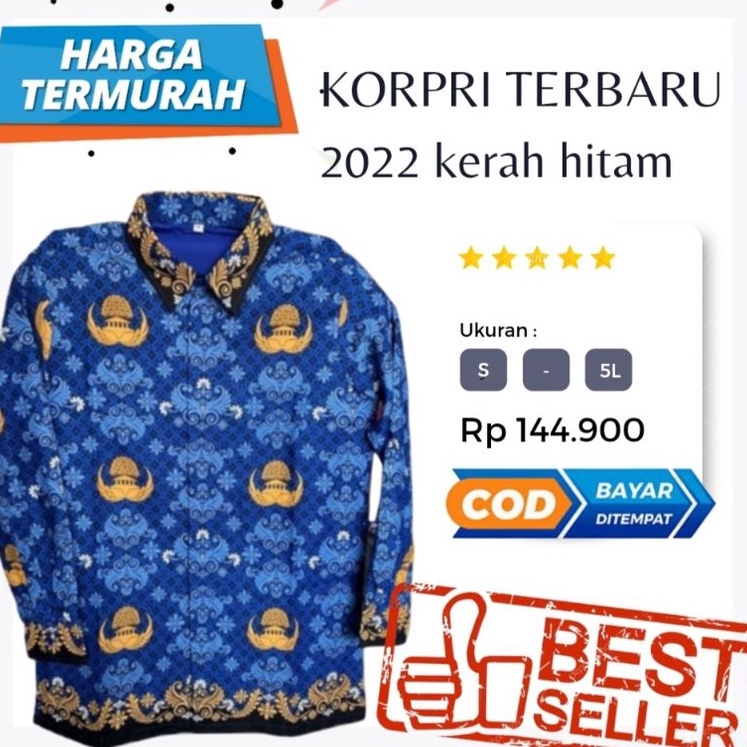 Jual Bisa COD Baju korpri terbaru 2022 / Korpri Kerah Hitam / baju korpri pria / baju korpri ...