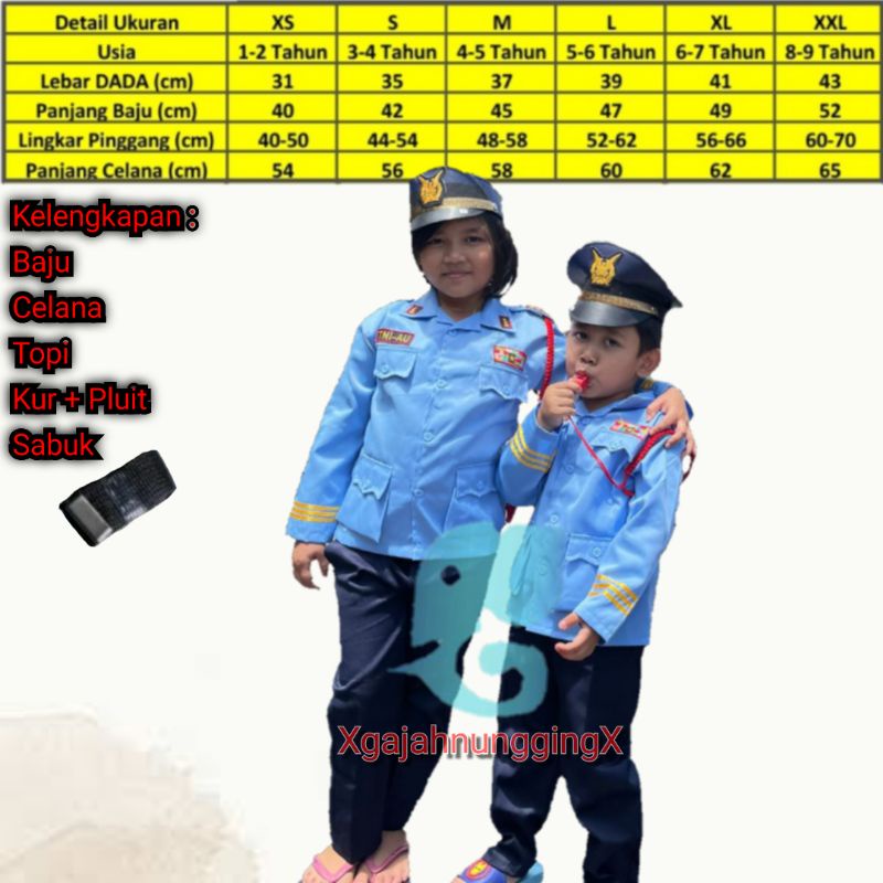 Jual Baju Seragam TNI AU Anak Profesi | TNI Angkatan Udara Kostum Karnaval Anak Murah Bandung ...