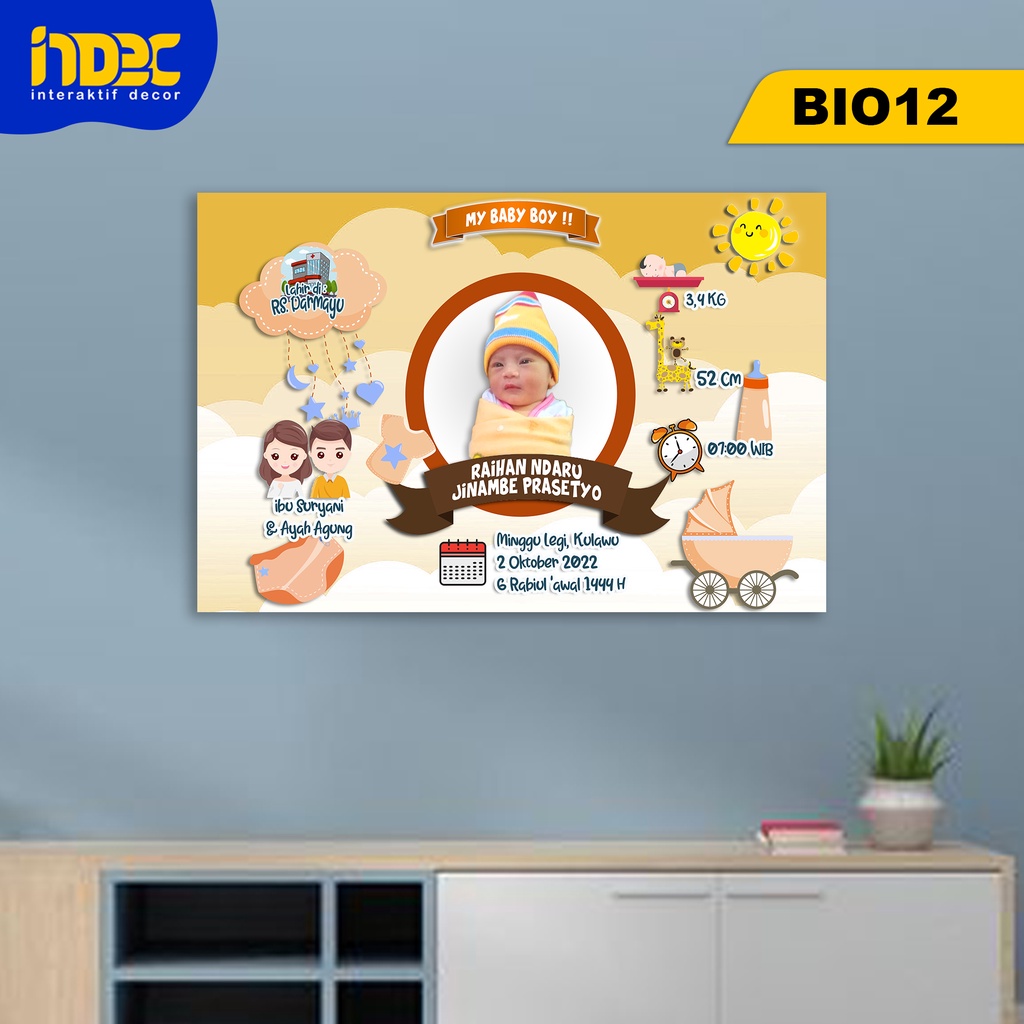 Jual Wall Decor Biodata Bayi BIO12 Hiasan Dinding Kayu INDEC | Shopee ...