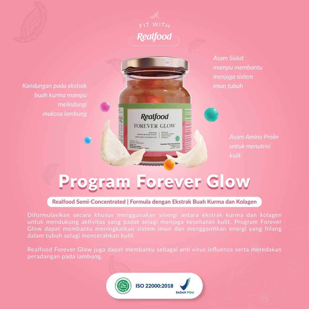 Jual Realfood Forever Glow 12 Jar D Nest Formulasi Sarang Burung Walet + Kurma & Kolagen (Fwr ...