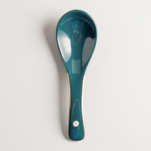 Jual Viridian Green Duck Spoon Gold Rim / Sendok Makan / Keramik ...