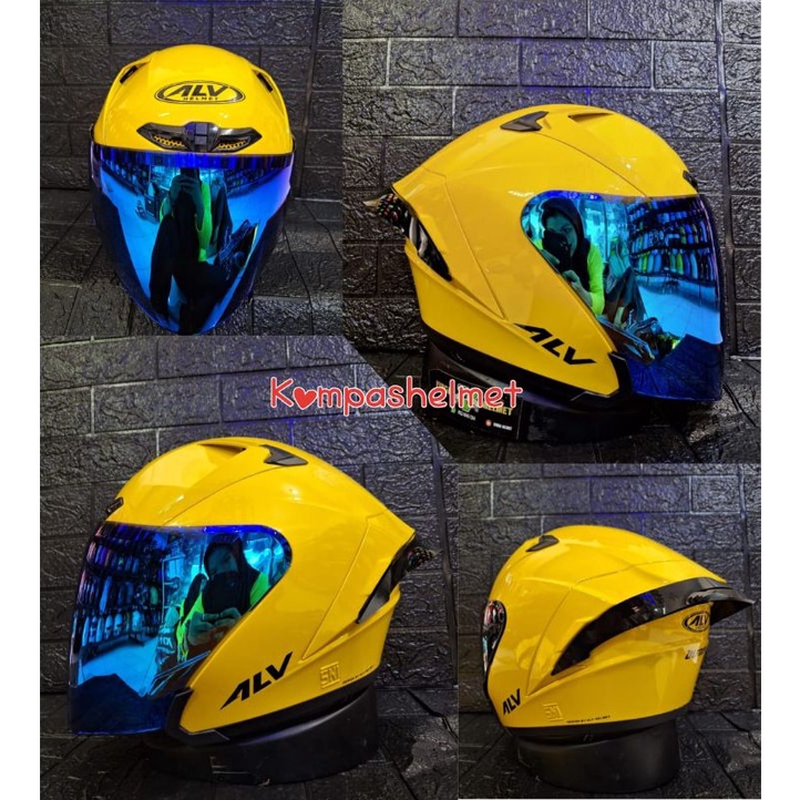 Jual HELM ALV ULTRON PAKET GANTENG VISOR IRIDIUM BLUE|SPOILER|SOLID ...