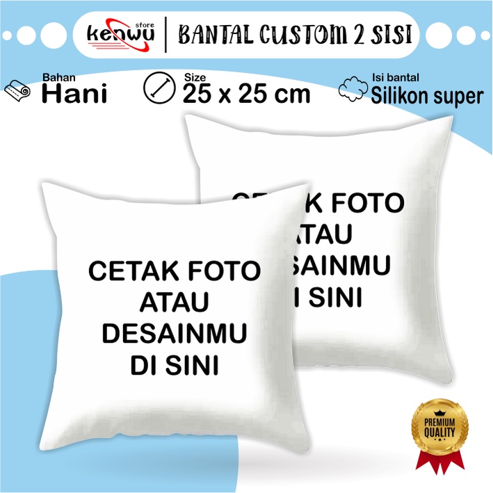 Jual Kenwustore Bantal Custom Foto 25x25 cm 2 Sisi - Bantal Foto Custom ...
