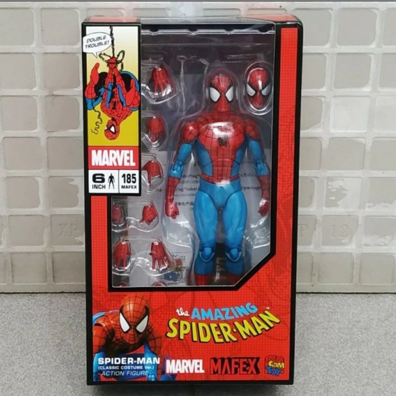 Jual medicom mafex 185 original toys spiderman classic comic costume version spider man | Shopee ...