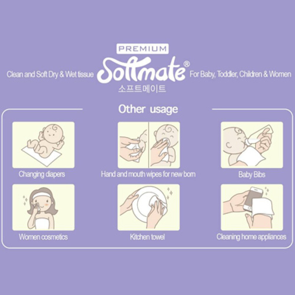 Jual Softmate Wipes Portable Tissue Made In Korea Soft Mate Tissue Basah Tissue Kering Soft Mate ...