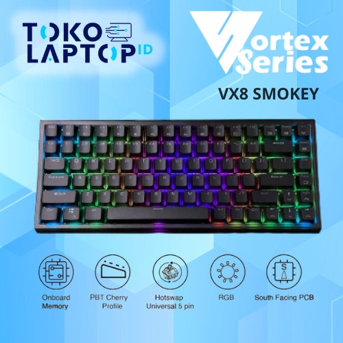 Jual VortexSeries VX8 Smokey Black Edition Mechanical Gaming Keyboard | Shopee Indonesia