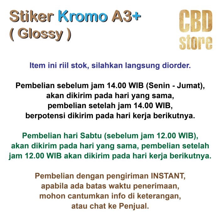 Jual Kertas Stiker KROMO A3+ Sticker CHROMO Glossy 100 pcs merek Lintec ...