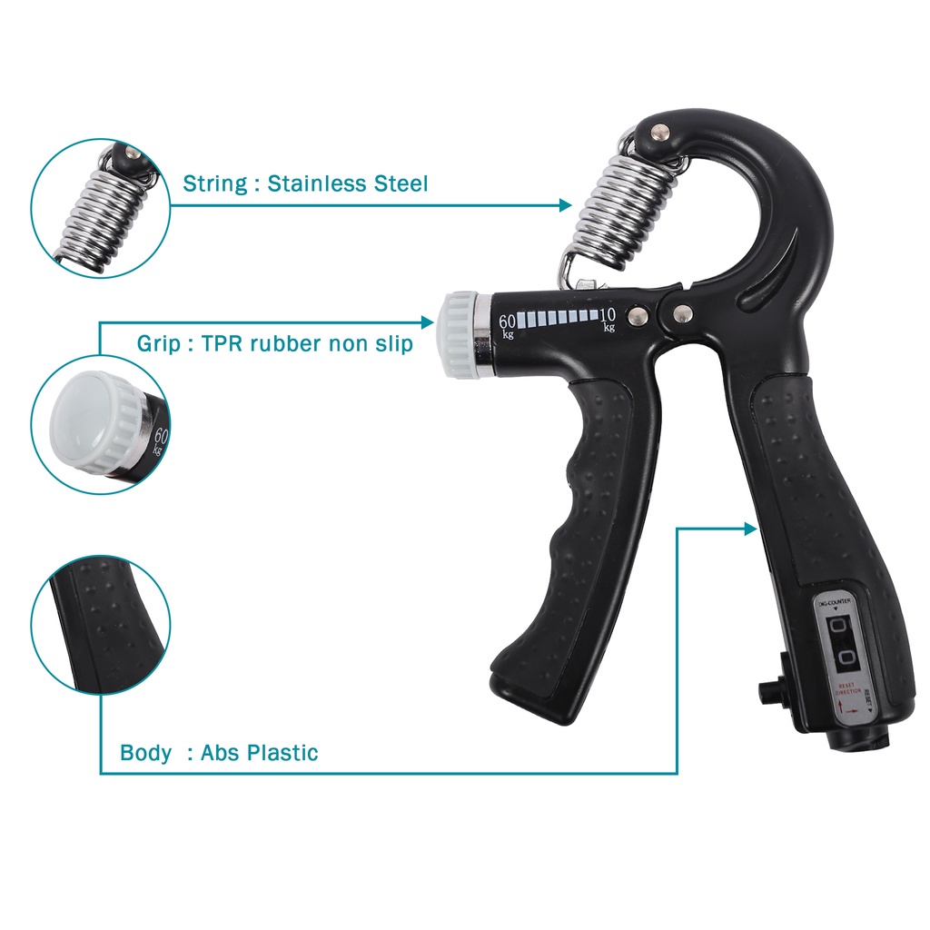 Jual RNC ELFS ACTIVE ADJUSTABLE HAND GRIP COUNTER 10-60 KG GRIPPER ...