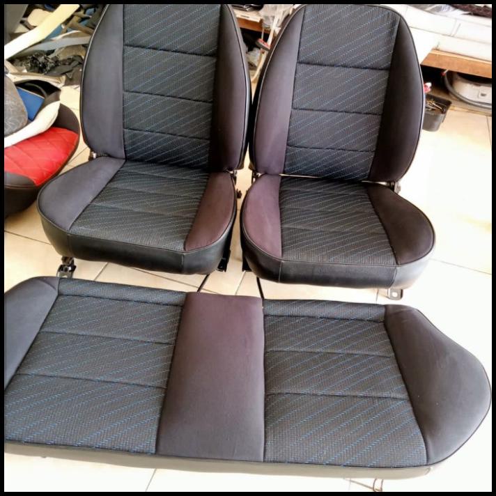 Jual TERMURAH BAHAN KAIN JOK MOBIL FABRIC HITAM SALUR BIRU COCOK UNTUK ...