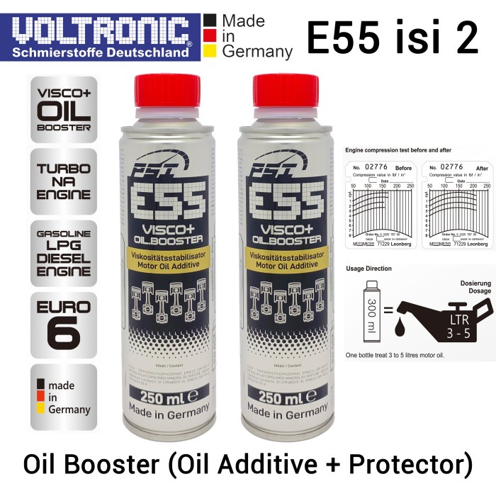 Jual [New] Voltronic E55 - Oil Booster Oil Additive Engine Protector - Isi 2 Bisa Gojek | Shopee ...