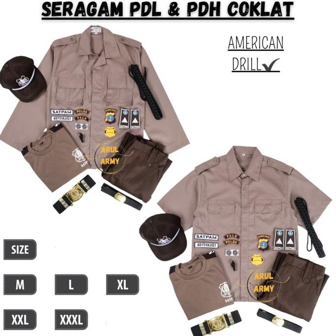 Jual BAJU SERAGAM SETELAN PDH PDL SATPAM SECURITY KEAMANAN COKLAT TERBARU | Shopee Indonesia
