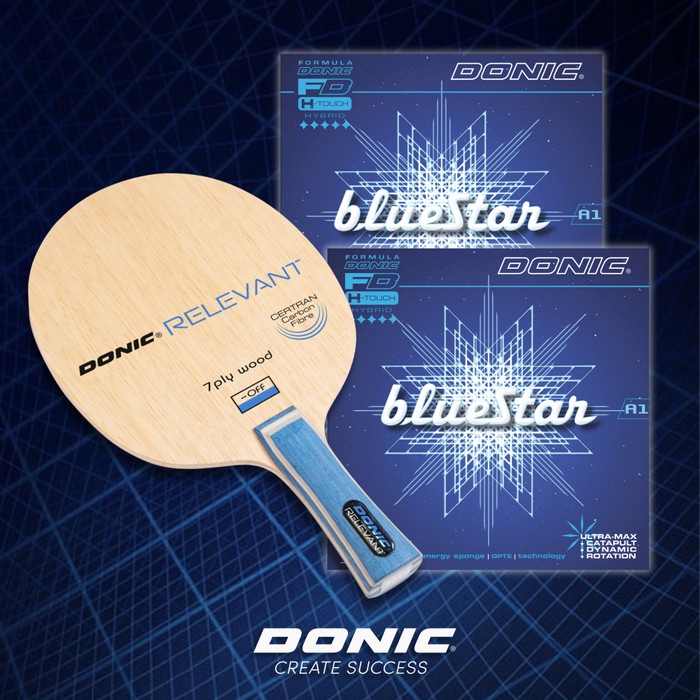 Jual New Ori Paket Bet Donic Profesional Set Donic Relevant Plus Donic Bluestar A1 Bisa Sameday ...