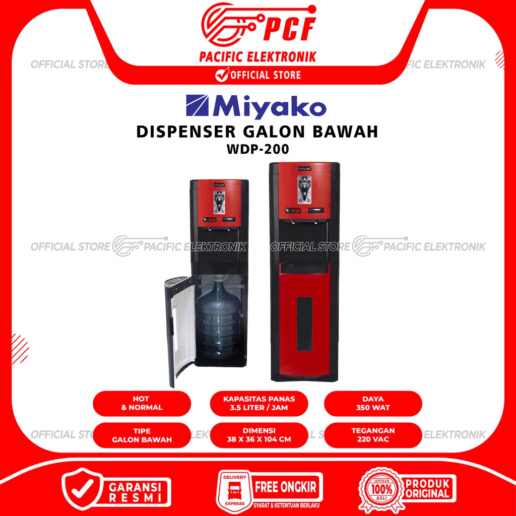 Jual Dispenser Miyako Galon Bawah Hot & Normal WDP 200 H | Shopee Indonesia