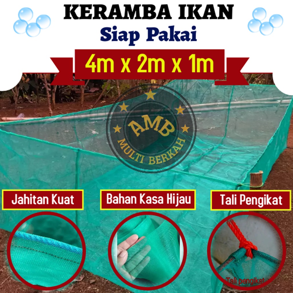 Jual Keramba Ikan Hapa Jaring Ikan Karamba Bahan Kasa Ukuran 4m x 2m x ...
