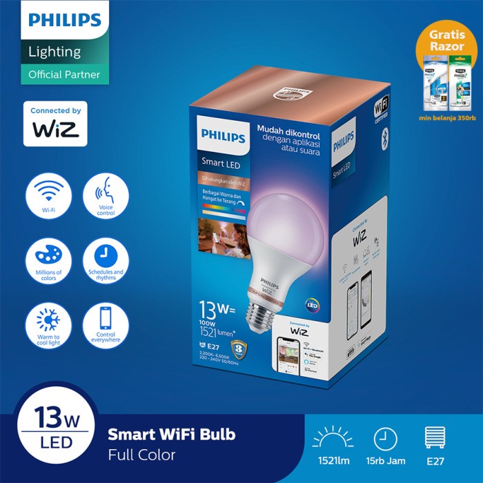 Jual Philips Lampu Wi-Fi BLE 13W A67 E27 922-65 RGB 1CT/6 - Warna | Shopee Indonesia