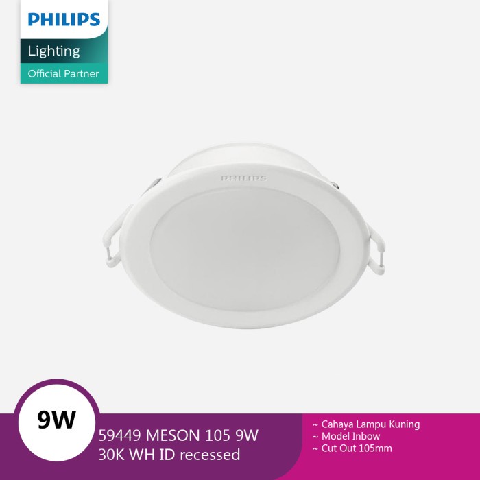 Jual Philips Downlight 59449 MESON 105 9W 30K WH ID Recessed Kuning | Shopee Indonesia