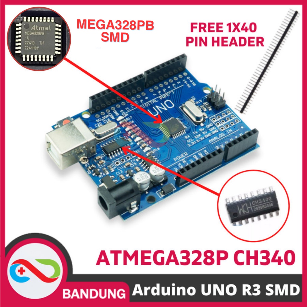 Jual UNO R3 ATMEGA328P SMD CH340 ATMEGA328P-PU | Shopee Indonesia