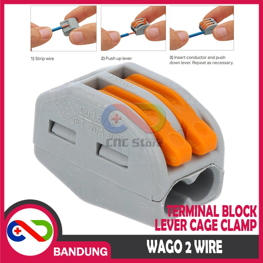 Jual WAGO 2 WIRE TERMINAL BLOCK LEVER CAGE CLAMP | Shopee Indonesia