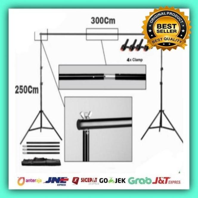 Jual Stand Tiang Backdrop Tinggi 250 X Lebar 300Cm Foto Studio Original ...