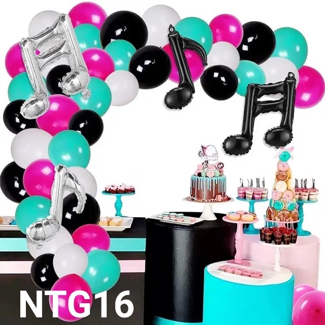 Jual NTG16 Balon foil tangga nada not musik 16inch gold silver pink ...