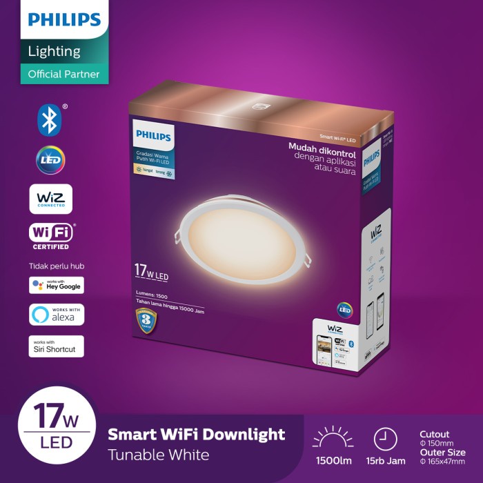 Jual Philips Smart Wi-Fi LED Downlight Bluetooth 17W - Tunable White ...