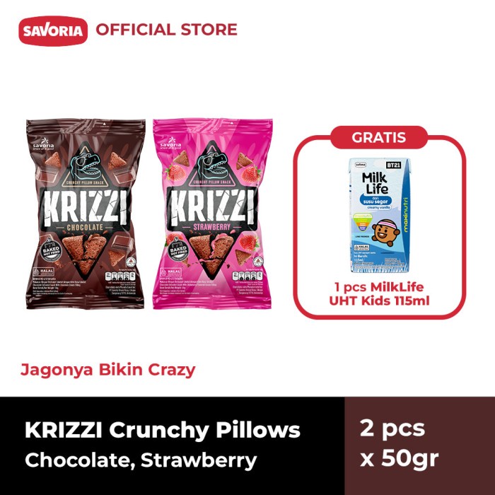 Jual KRIZZI Mix Variant 2 Pcs x 50g Gratis Milklife UHT Kids 115ml ...