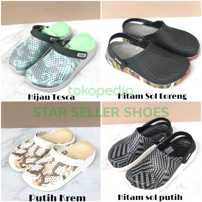 Jual Sandal Crocs Literide Clog Original Spesial Motif Crocs Pria | Shopee Indonesia