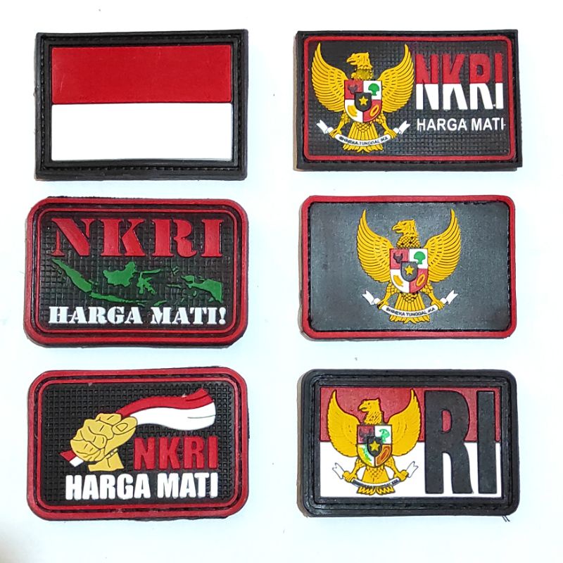 Jual Emblem karet patch rubber tempelan Velcro Bendera Indonesia GARUDA ...