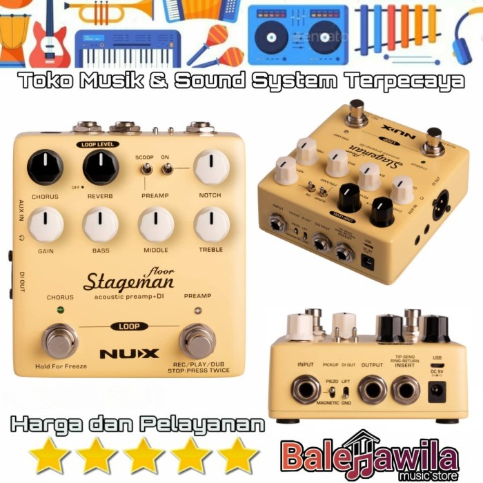 Jual Efek Gitar Nux NAP5 NAP-5 NAP 5 Stageman Floor Acoustic Preamp Ori ...