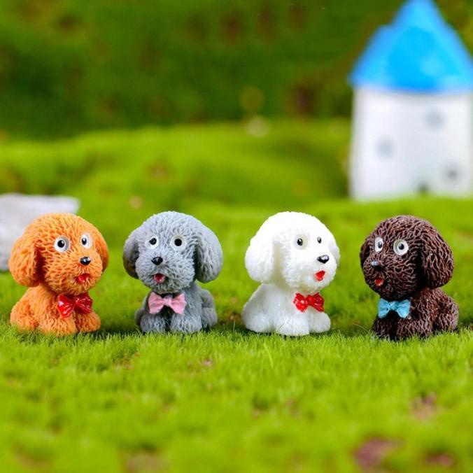 Jual 4 Pcs Miniatur Kartun Model Anjing Hewan Resin Bahan Untuk ...