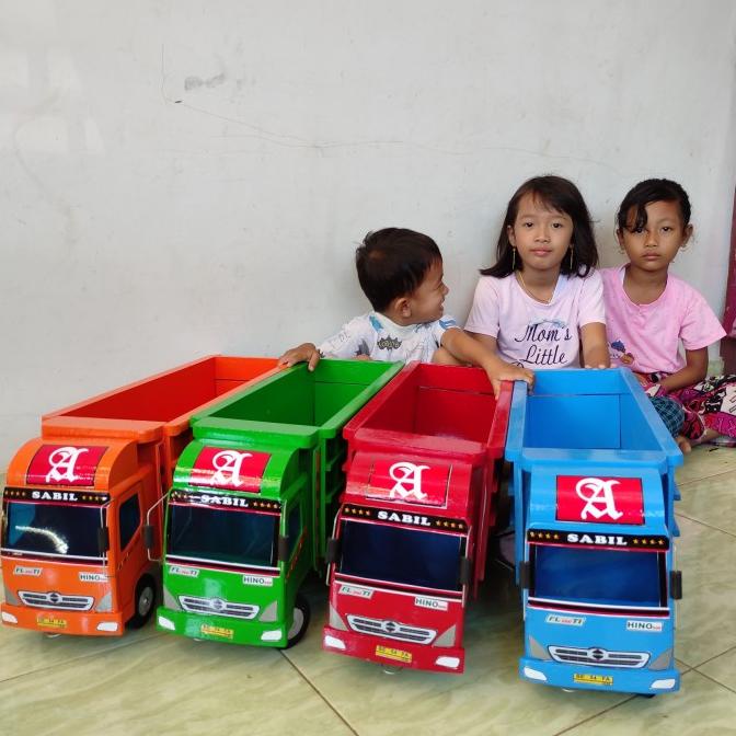 Jual Miniatur Mobil Truk Tronton Oleng Kayu Truck Oleng Besar 70Cm ...