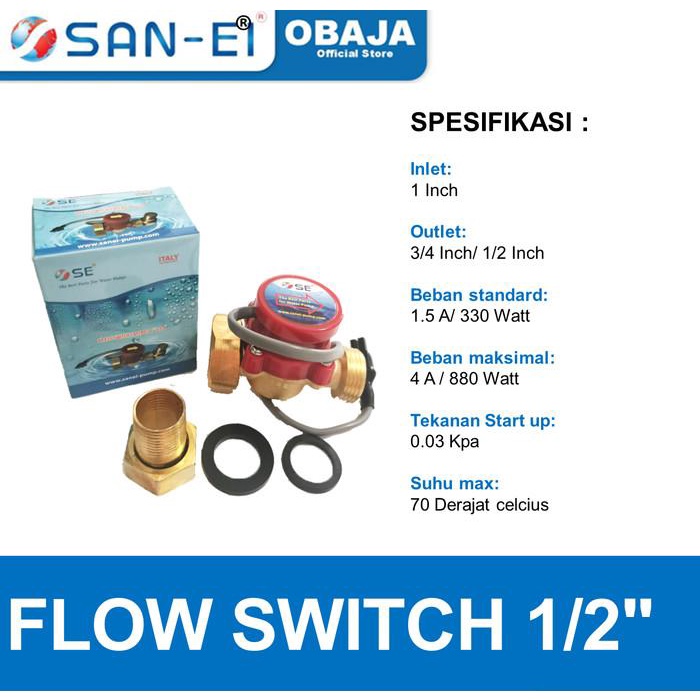 Jual Flow Switch 1-1/2" & 3/4" San Ei/Otomatis Pompa Booster/Brass Switch | Shopee Indonesia