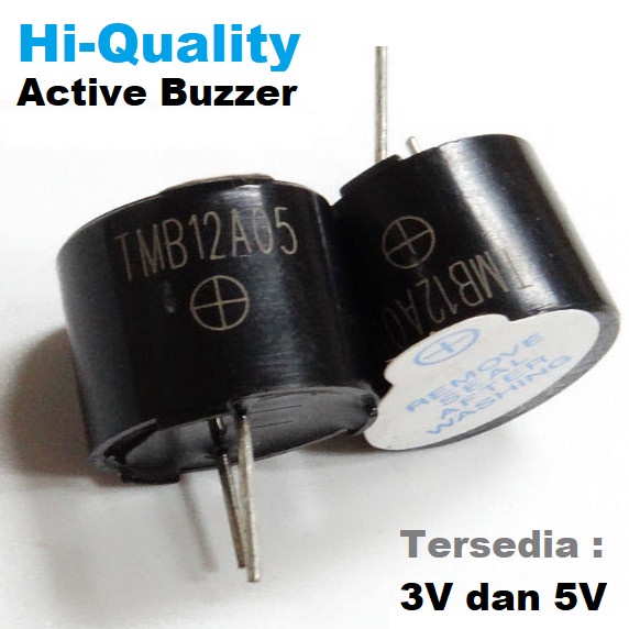 Jual Active Buzzer Speaker 3V 5V 12X9.5mm Mini Sirine Alarm Bell ...