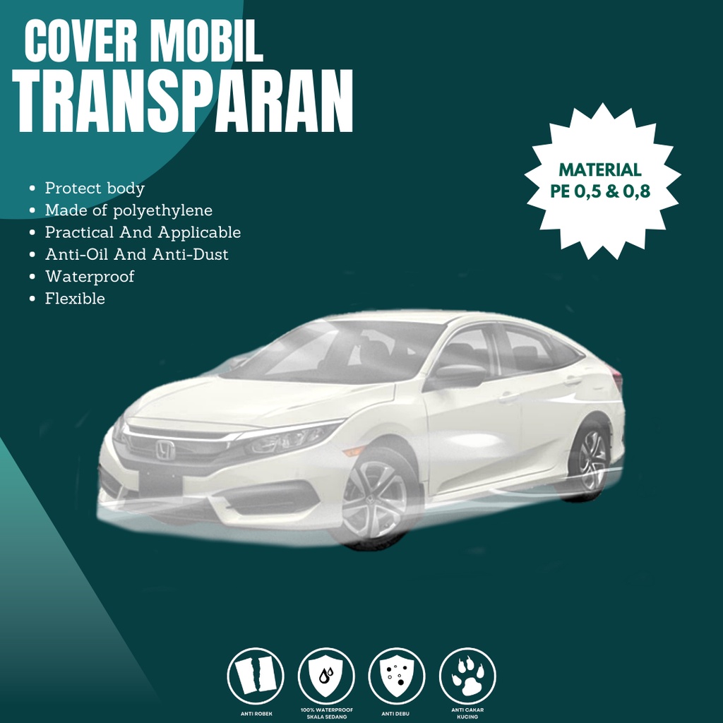 Jual COVER MOBIL TRANSPARAN PLASTIK TEBAL AVANZA SEDAN BRIO CALYA ...