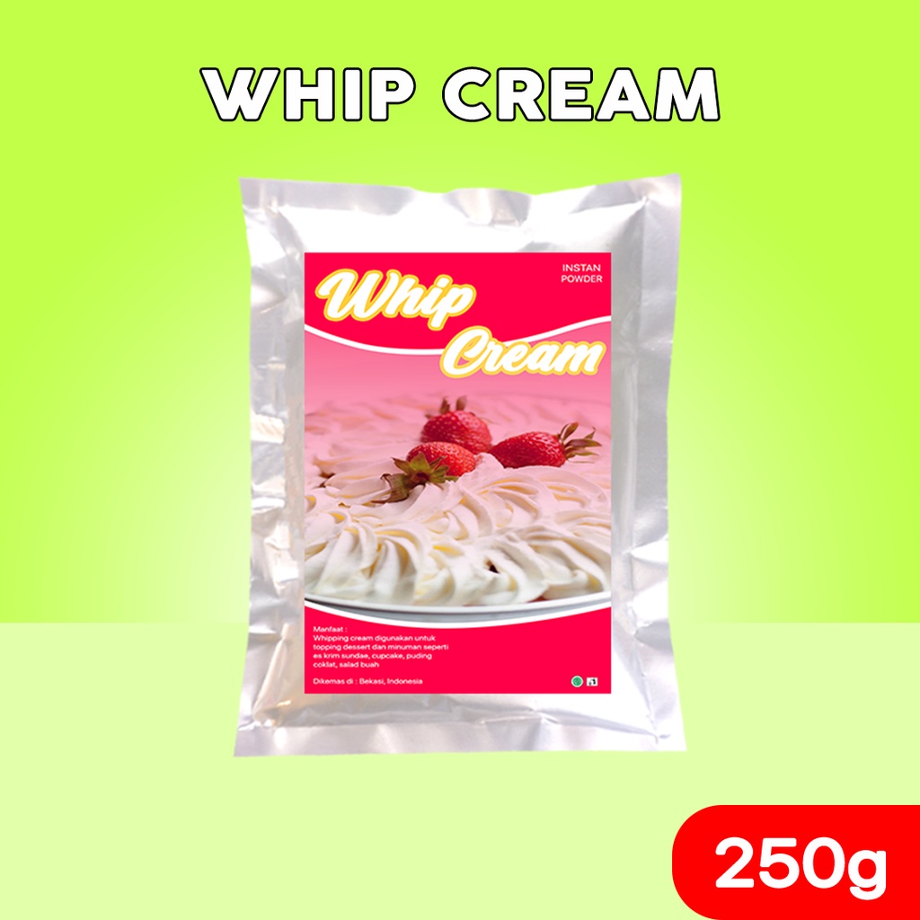 Jual Whip Cream Topping 250Gr / Whipped Cream Bubuk 250Gr / Whipping ...