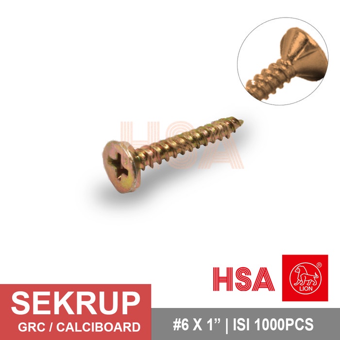 Jual Skrup Grc / Calciboard Screw Lion #6 X 1 Isi 1000/Ktk Berkualitas ...