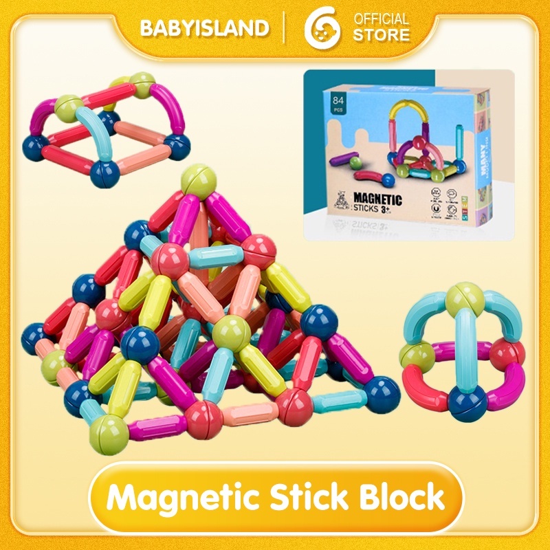 Jual 130/84/64/42/25pcs Magnetic Stick Merakit Mainan Edukasi Anak ...