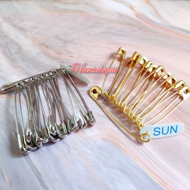 Jual peniti besar / peniti jumbo / peniti kasur / peniti sun isi 12 pcs ...