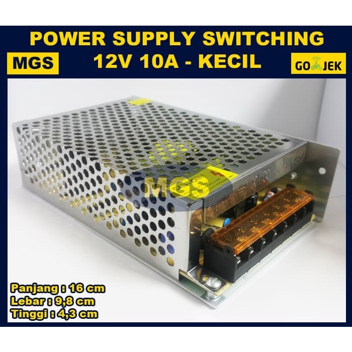 Jual Adaptor 12V 10A Power Supply Switching Jaring Body Kecil | Shopee Indonesia
