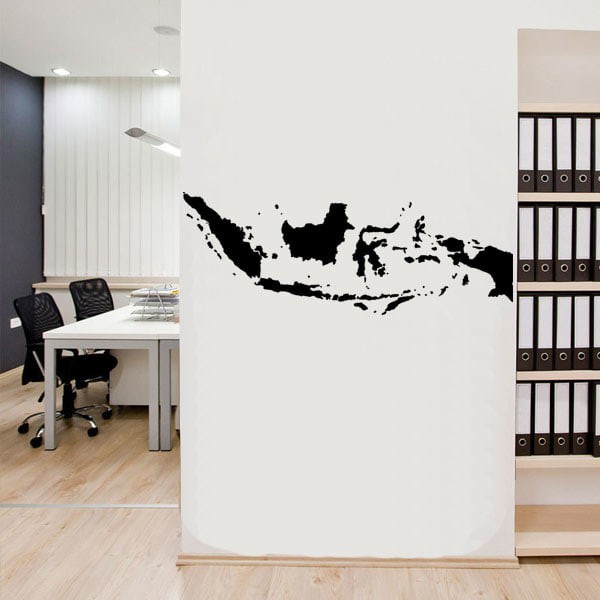 Jual Wall Sticker Peta Indonesia Dinding Kaca Kantor Rumah Cafe Stiker ...