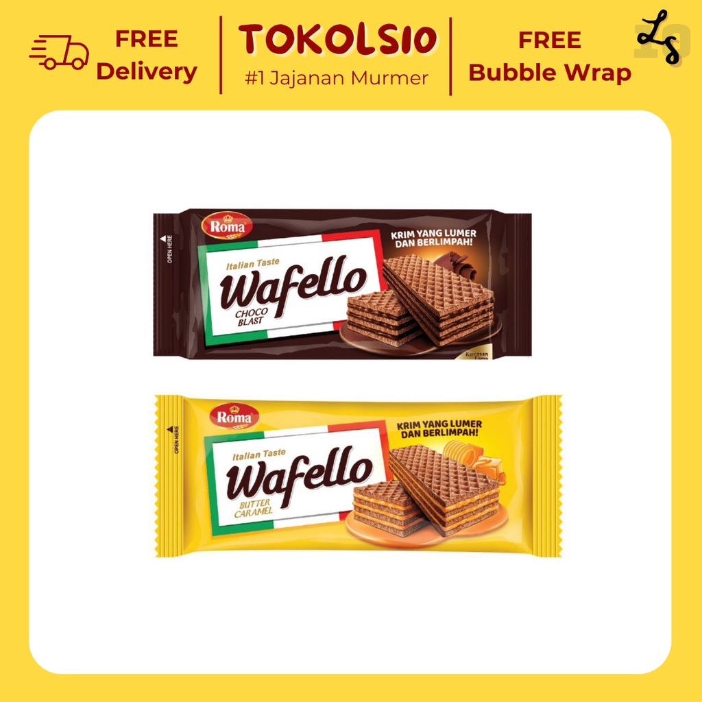 Jual Wafello 1000 Wafer Roma Coklat/Caramel Isi 10 pcs @17gr | Shopee ...