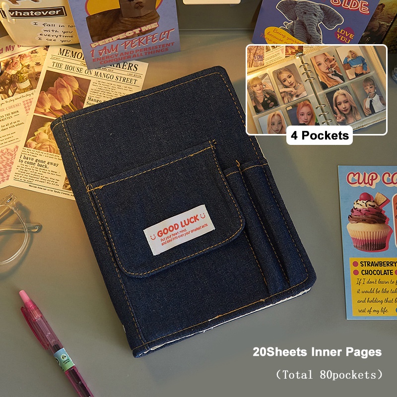 Jual Y2K American Vintage Binder Album A5 Album Foto Denim Longgar-Daun ...