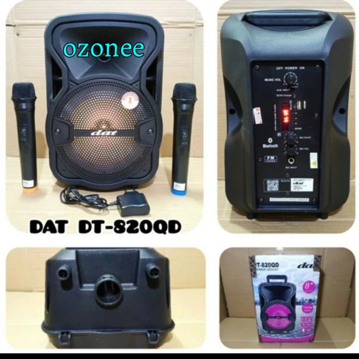 Jual SPEAKER PORTABLE DAT DT 820QD DT820 QD ORIGINAL 8 INCH FREE 2 MIC ...