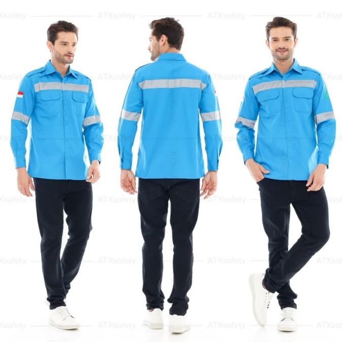 Jual Wearpack Safety Baju Kerja Lapangan Lengan Panjang Merk ATX Biru ...