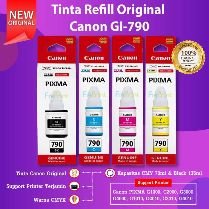 Jual TINTA CANON Gi-790 ORIGINAL G1010 G2010 G3010 G1000 G2000 BLACK ...